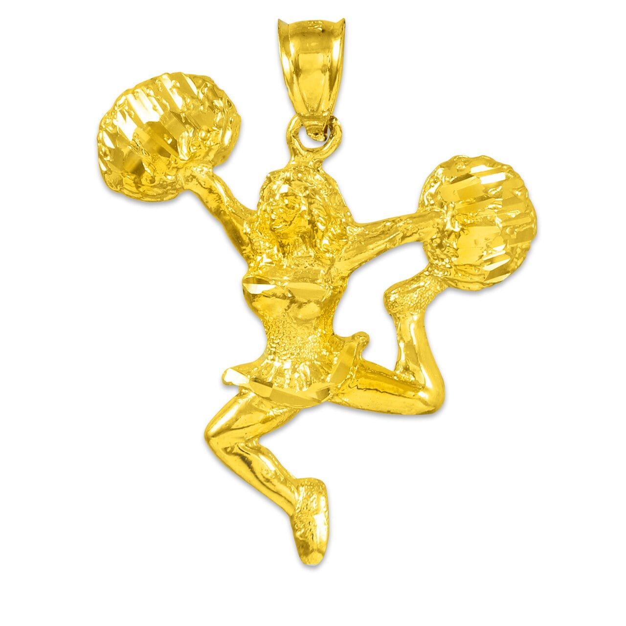 CHEERLEADER POM POM GOLD PENDANT NECKLACE : 14K Pendant with 22" chain ...