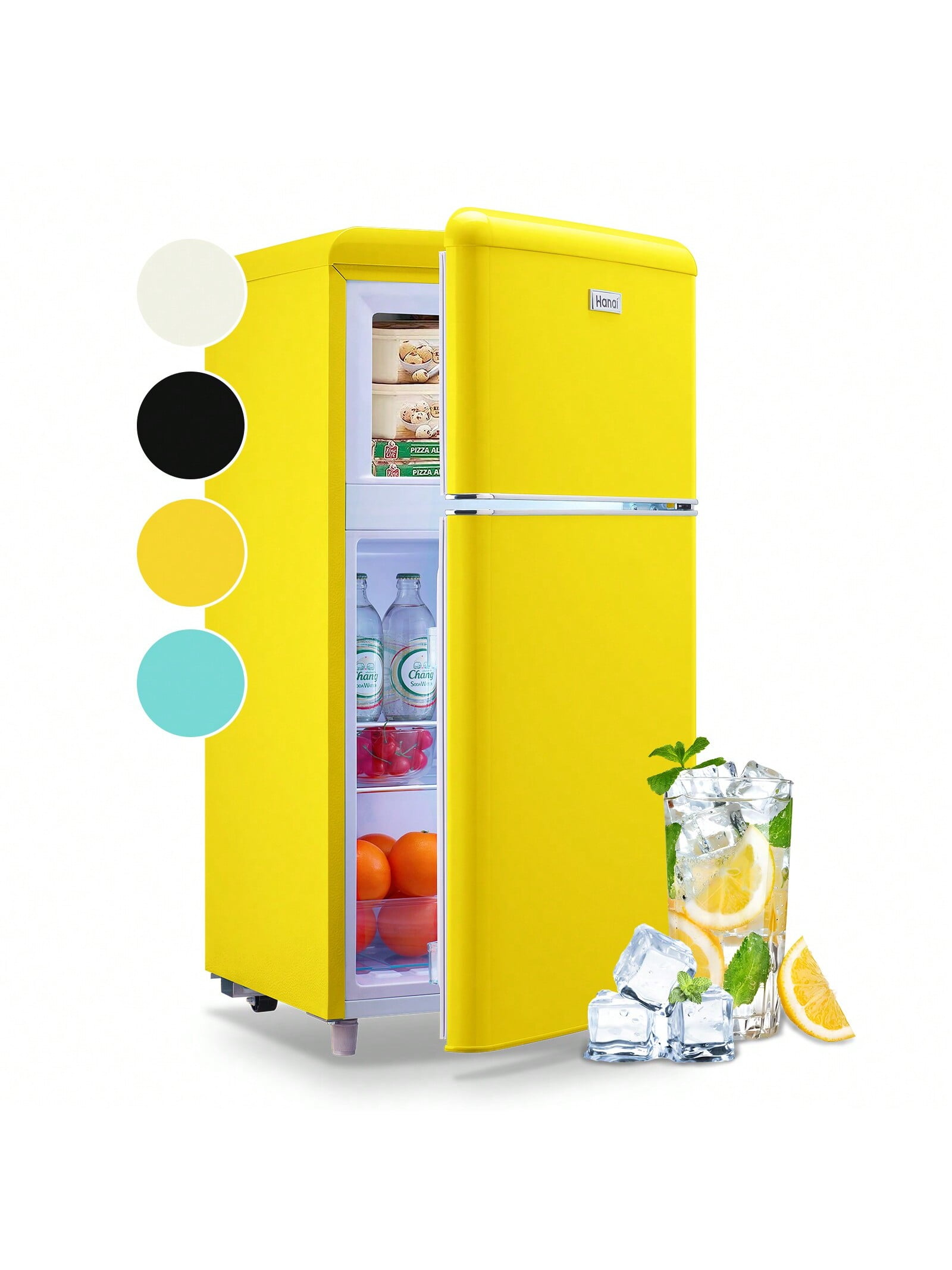 WANAI 3.5 Cu.Ft Compact Refrigerators Mini Fridge With Freezer Blue ...