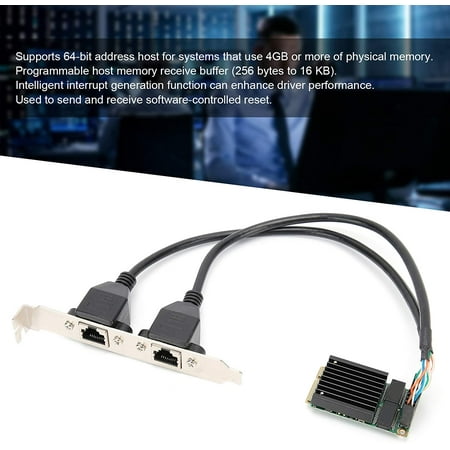 Mini PCI-E Ethernet Network Card, 10/100/1000Mbps Mini PCIe Dual RJ45 ...