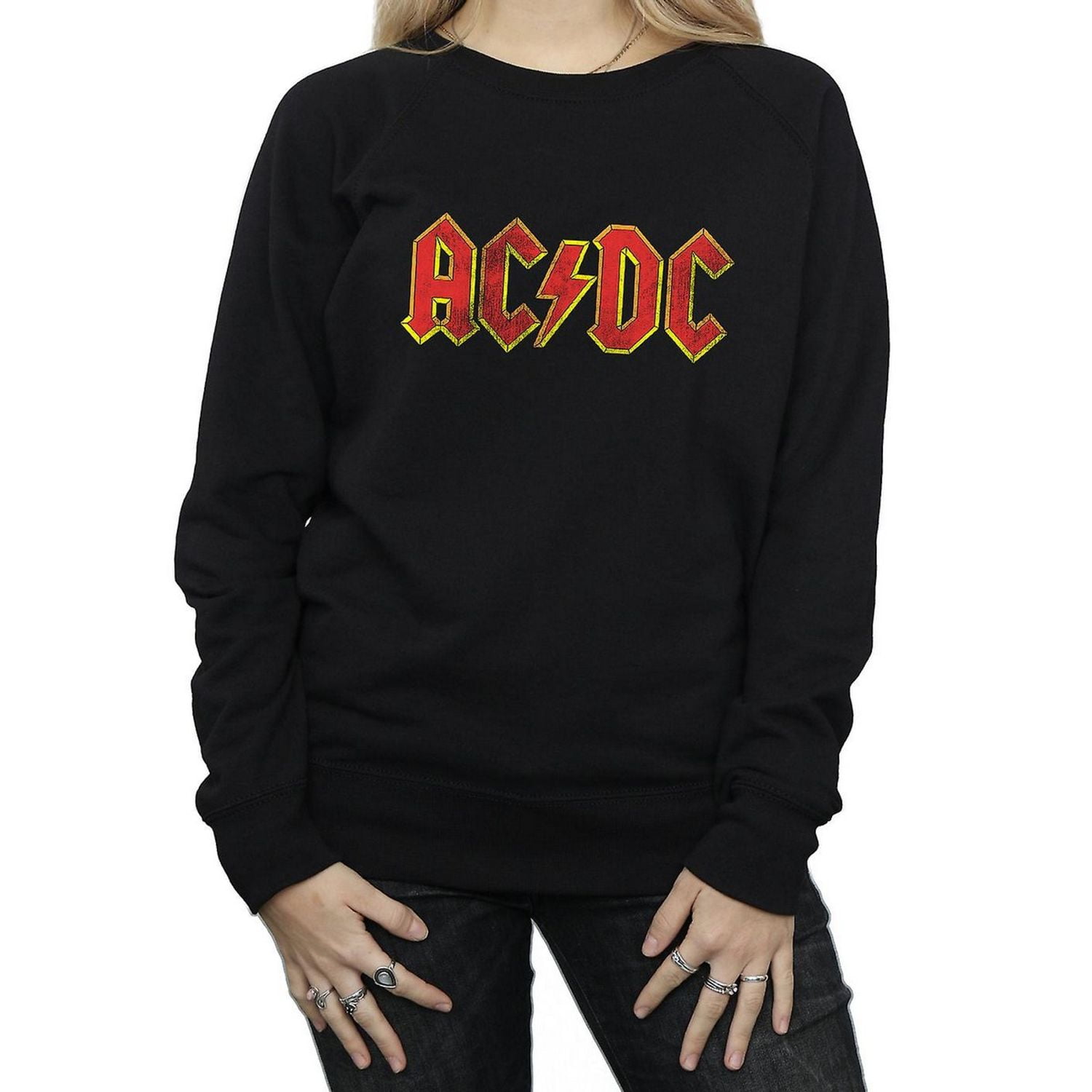 Click here for Acdc Ac/Dc Womens Distressed Logo Cotton Sweatshir... prices