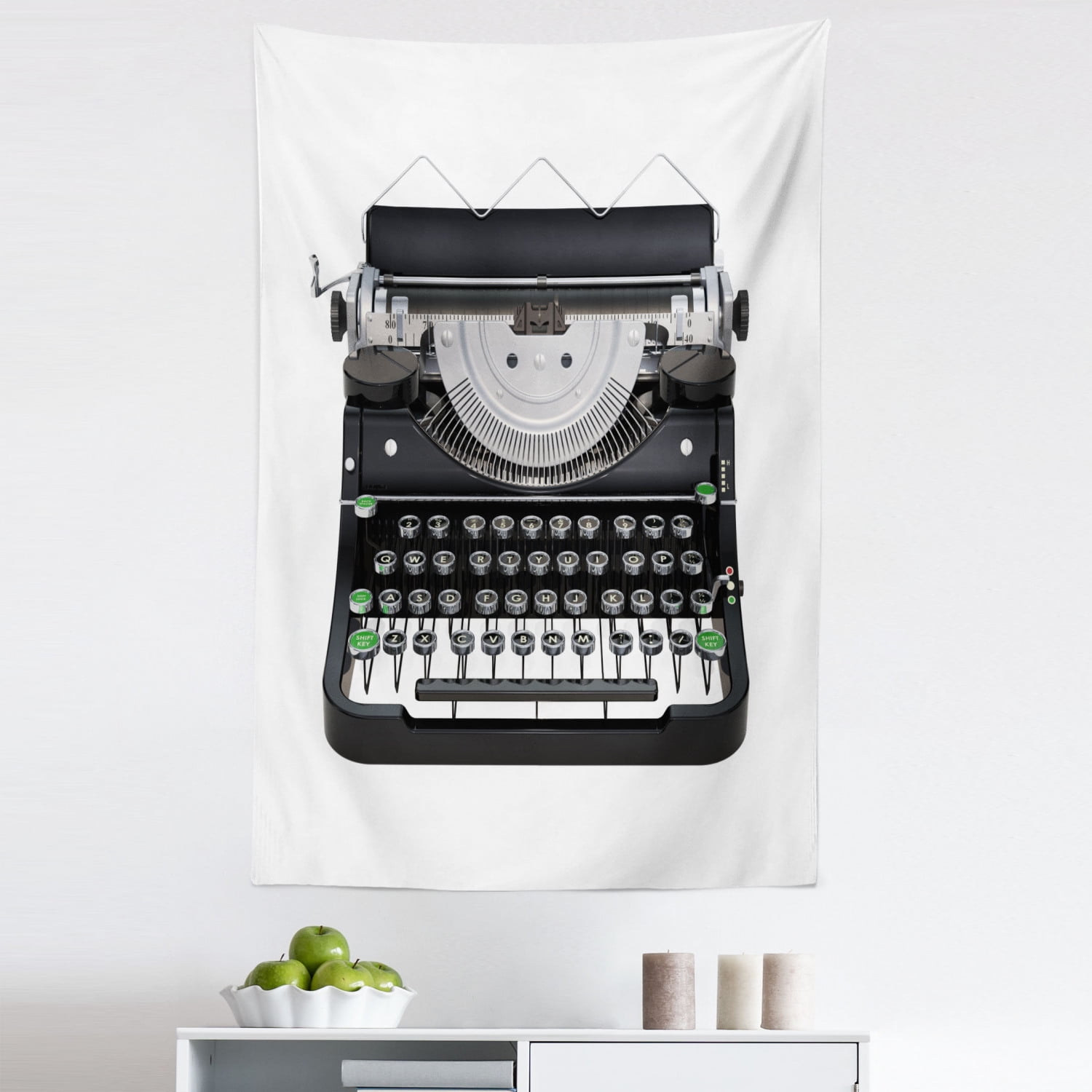 Typewriter Tapestry, Digitally Generated Illustration of Antique Device ...