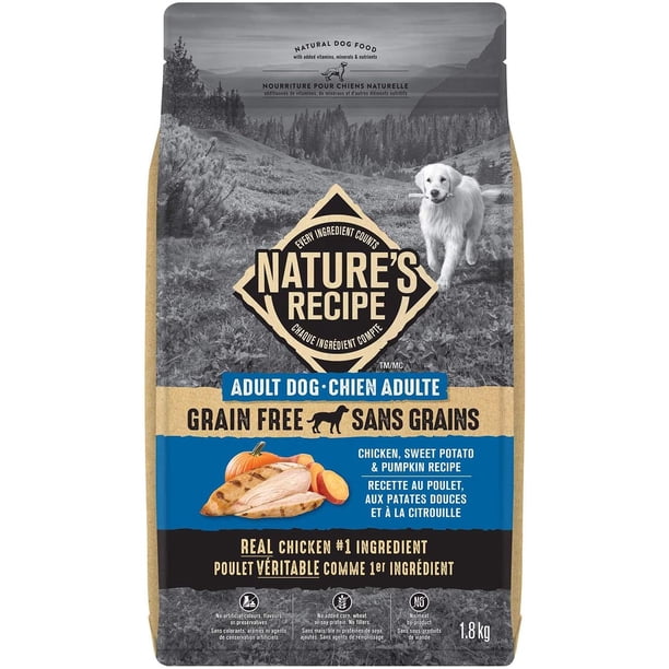 Nature's Recipe Adult Grain Free Chicken, Sweet Potato & Pumpkin Recipe ...