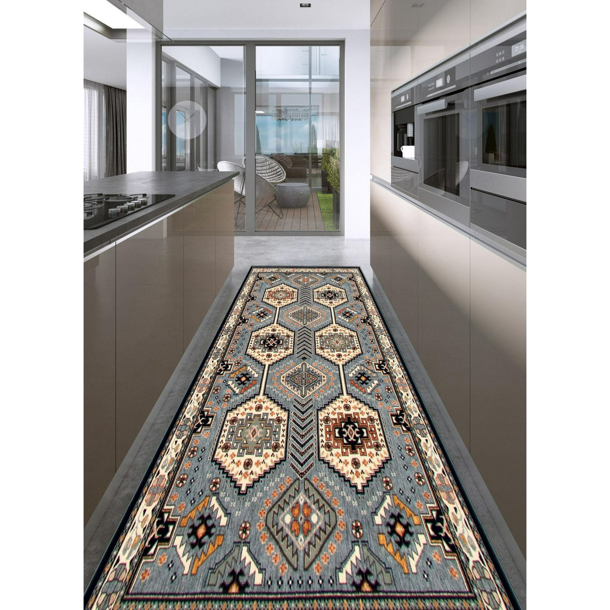 Click here for Ecarpet Qashqai Aqua Rug 26 X 10 Runner prices