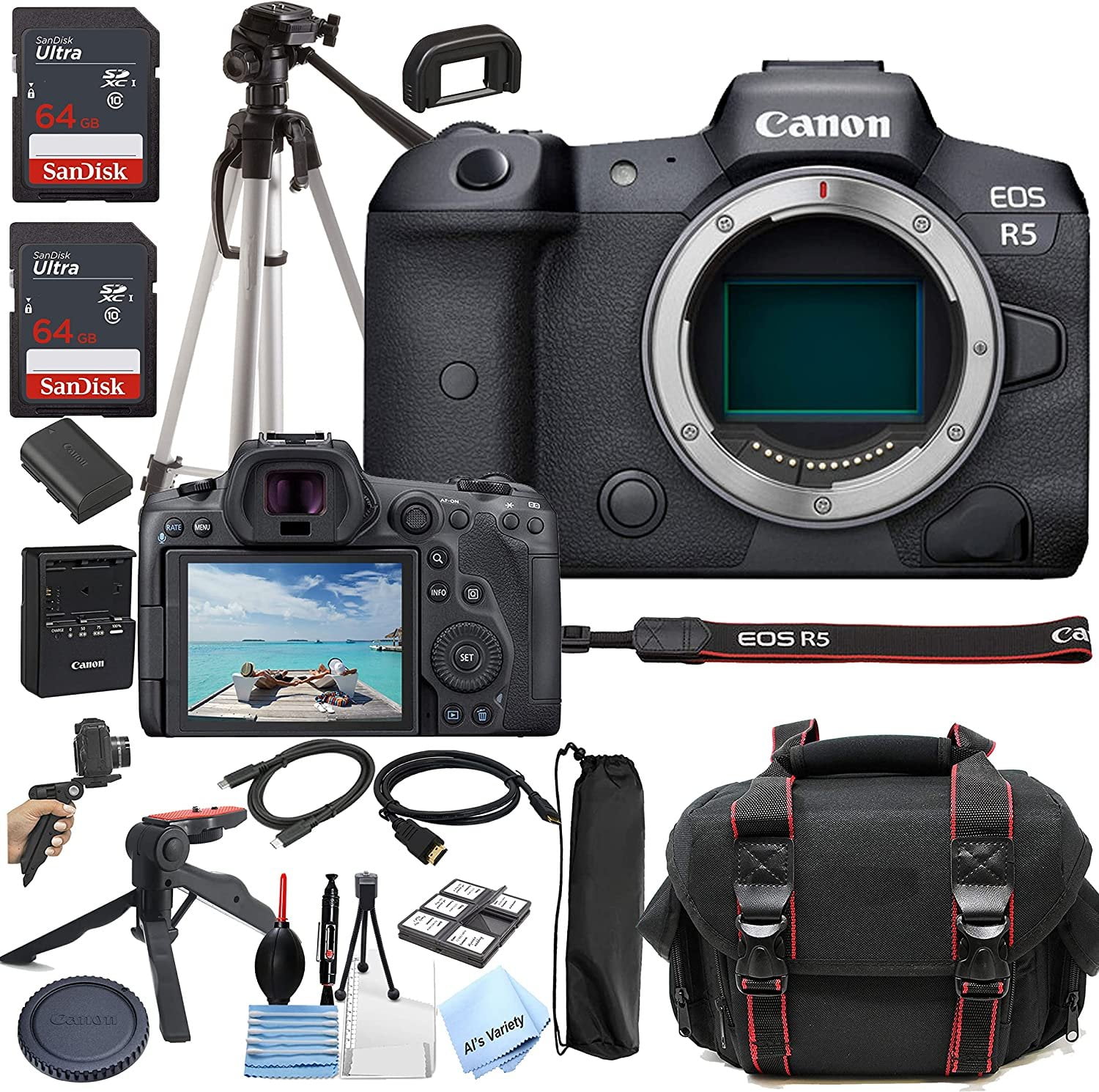 Canon EOS R5 Mirrorless Digital Camera Body Only + Als Variety ...