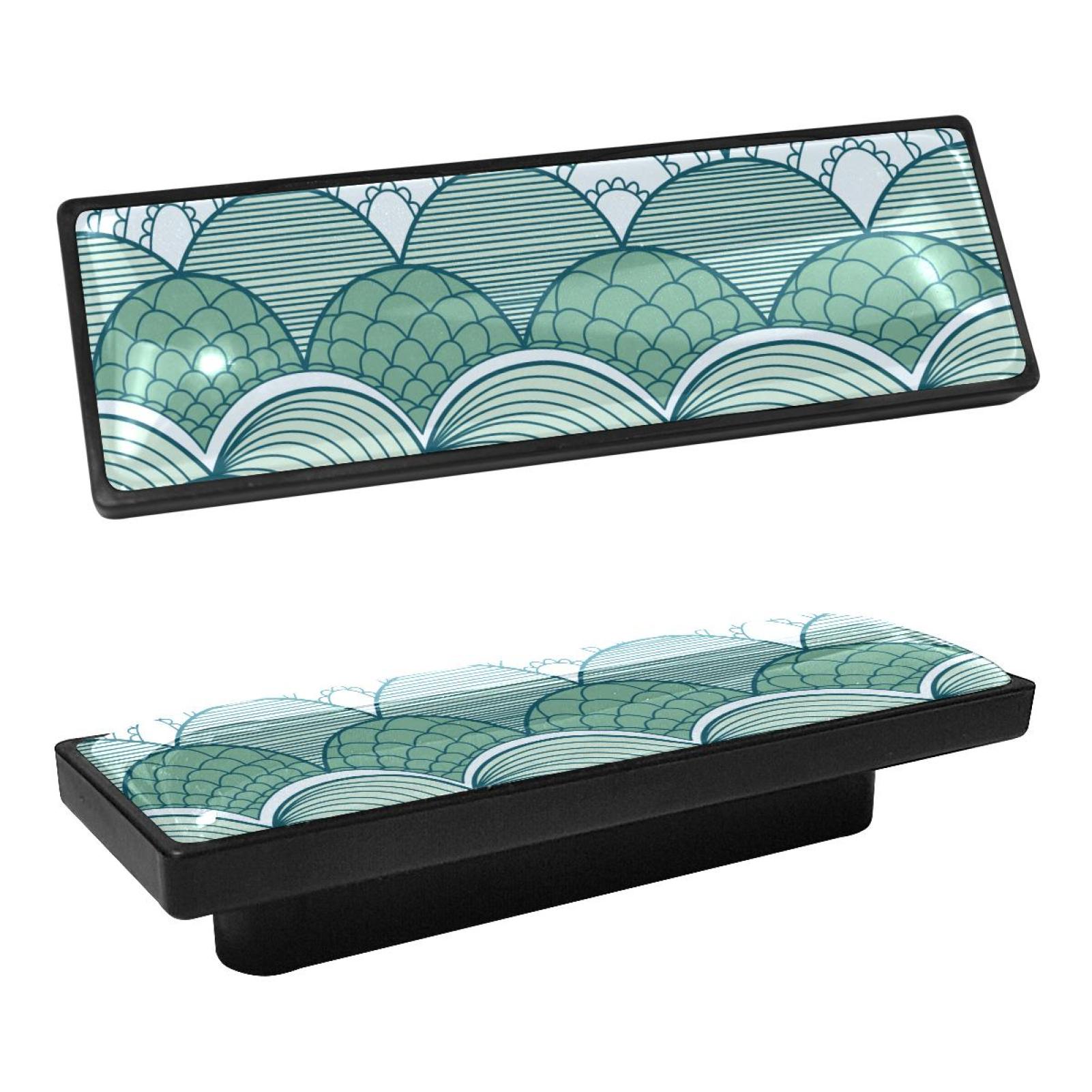 4 Pcs Rectangle Cabinet Handle Cupboard Knob Drawer Pulls Handle Green ...