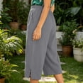 Asgosdo Pants for Women High Elastic Waisted Side Slit Straight Leg ...