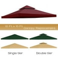 10'x 10' Replacement Canopy Top Cover for 1/2 Tier Gazebo Outdoor Patio ...