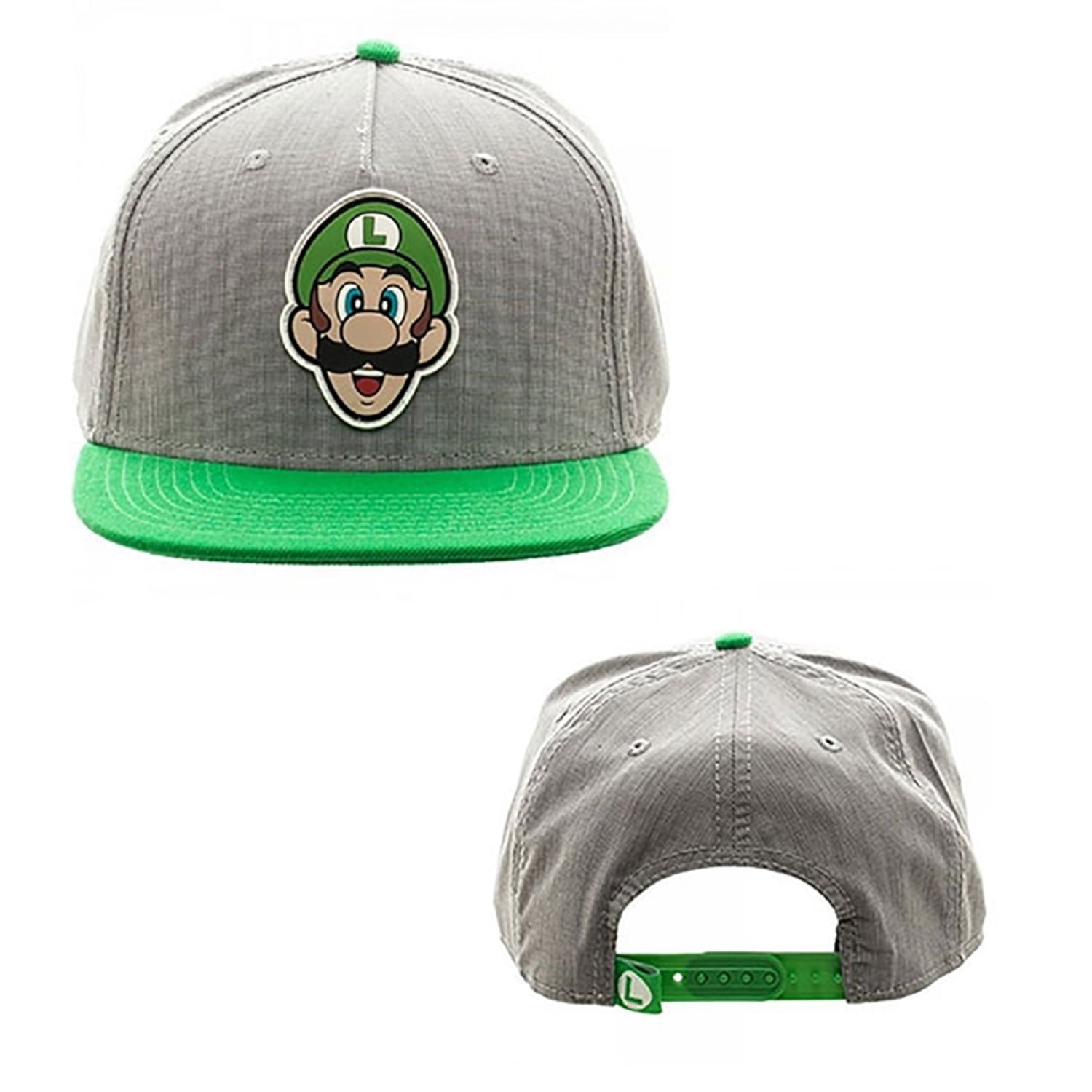 Nintendo Super Mario Bros - Luigi Rubber Logo Snapback Hat - Walmart.com
