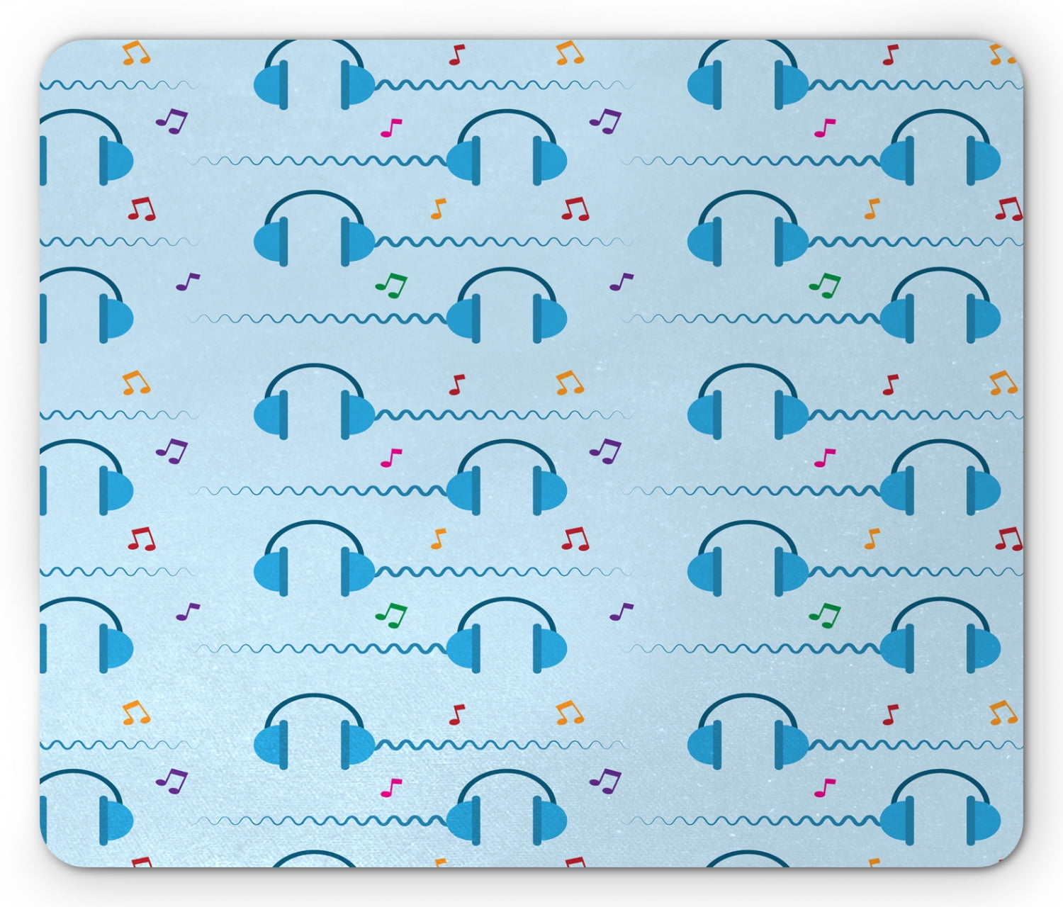 Music Mouse Pad, Headphones with Musical Notes Listening Jazz Hip Hop ...