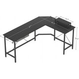 CubiCubi L-Shaped Desk with PC Stand, Small Table & Fabric Drawer ...