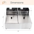 PartyHut Portable 12L Stainless Steel Electric Dual Tank Commercial ...