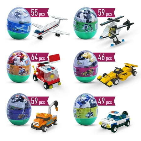 Easter eggs filled with Building Brick blocks toys. 6 eggs each have ...