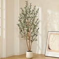 DR.Planzen Artificial Plants, 7ft Fake Olive Tree with Oval White ...
