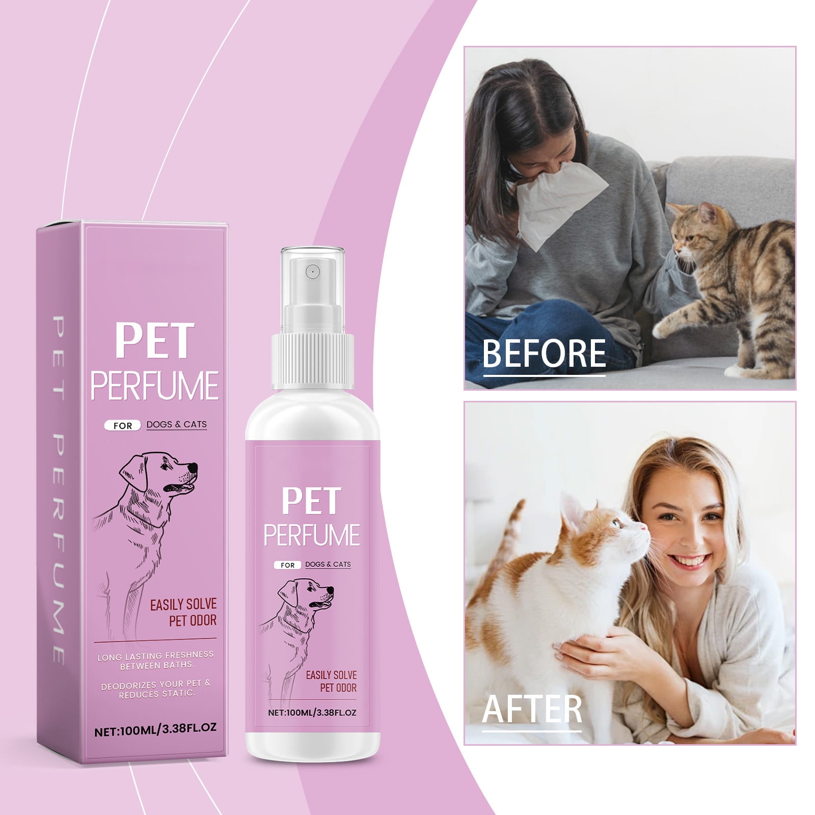 Click here for Baopai Pet Odor Eliminator Spray For Cats And Dogs... prices