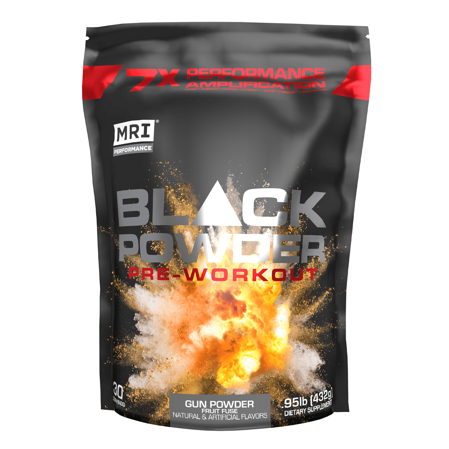 MRI® PERFORMANCE BLACK POWDER® PRE-WORKOUT (30 SERVINGS) - GUN POWDER ...