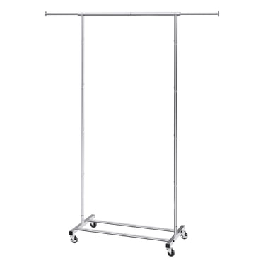 Mainstays Adjustable Rolling Garment Rack Metal Chrome, White, 84 ...