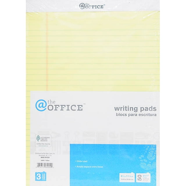@ The Office 3 Pack 8x11 Yellow Legal Pad - Walmart.com