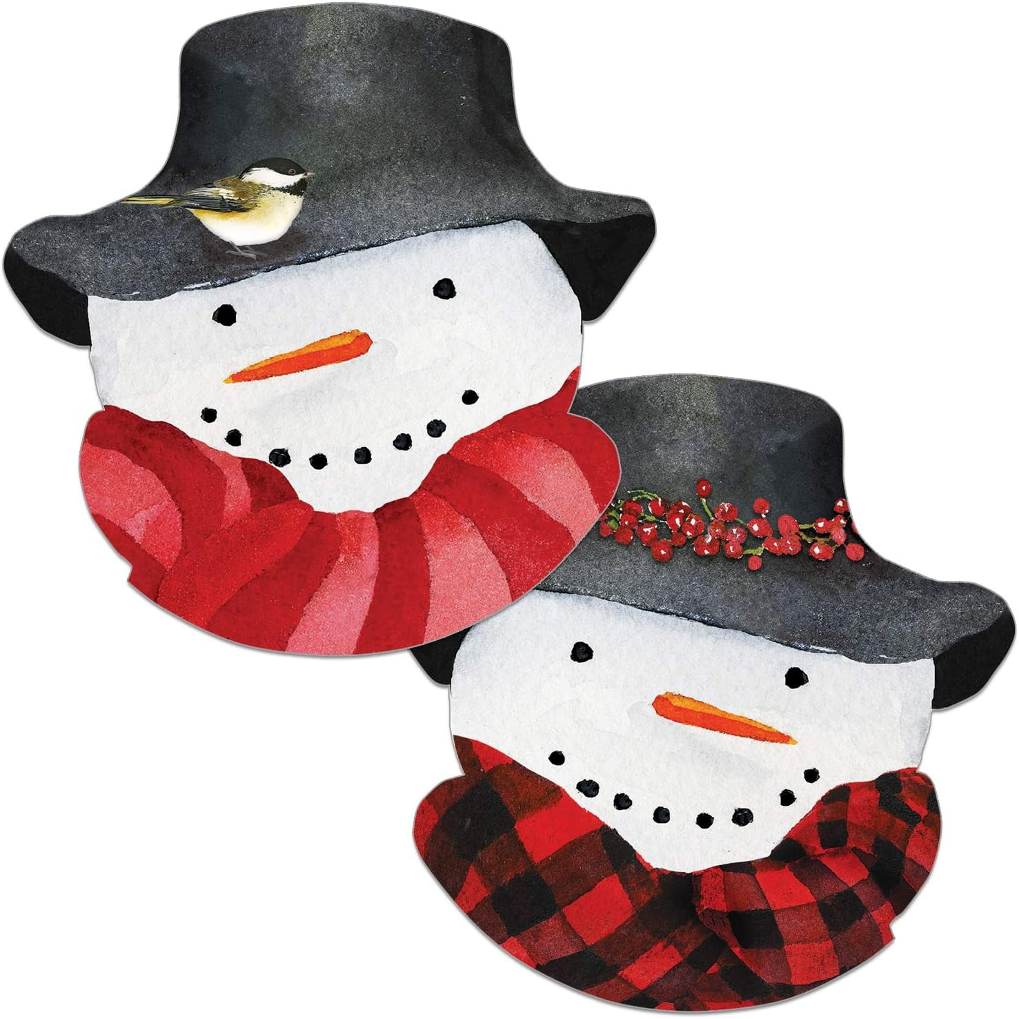 CounterArt Snowman Shaped Reversible Easy Care Set of 2 Placemats, Made ...