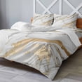 4 Piece Duvet Cover Set Queen, Abstract Marble Stone Texture Soft ...