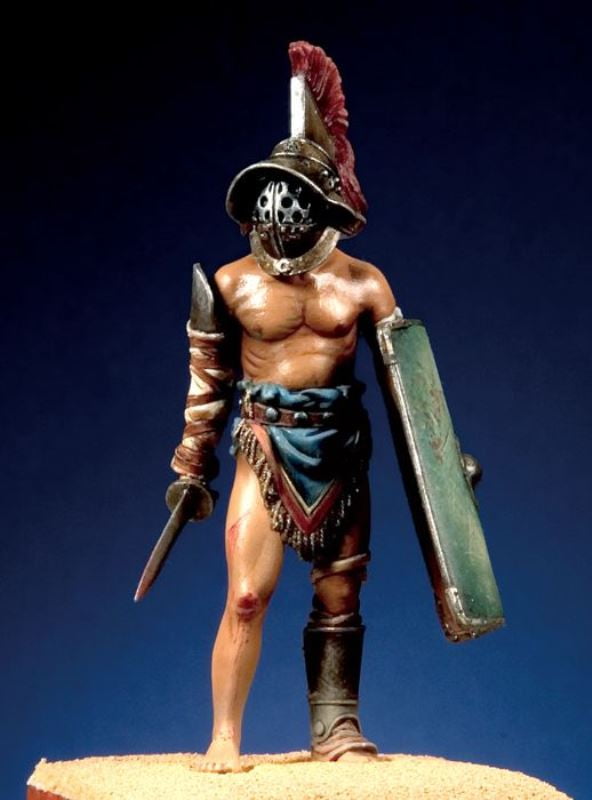 Pegaso Models 54mm Roman Gladiator Murmillo White Metal Figure Kit #54 ...