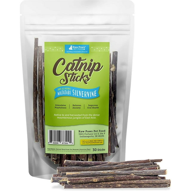 Silvervine for Cats Catnip Sticks, 30-ct - Matatabi Cat Chew Sticks for ...