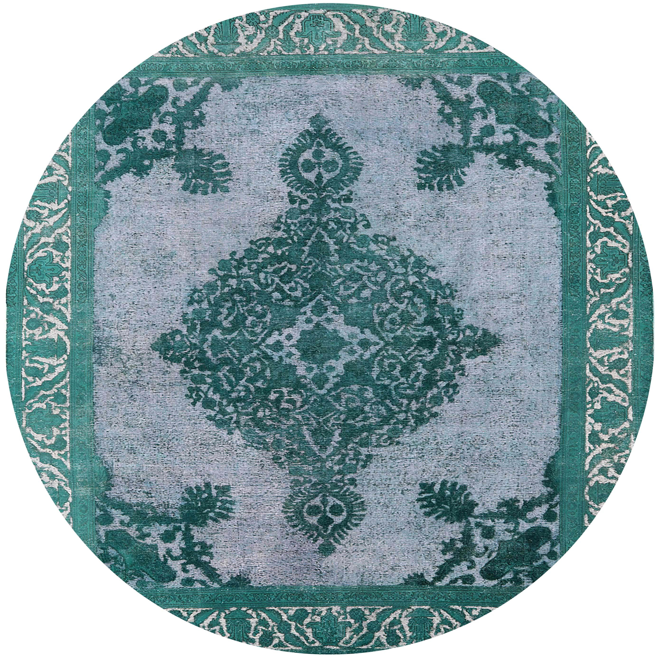 Ahgly Company Indoor Round Mid-Century Modern Greenish Blue Green ...