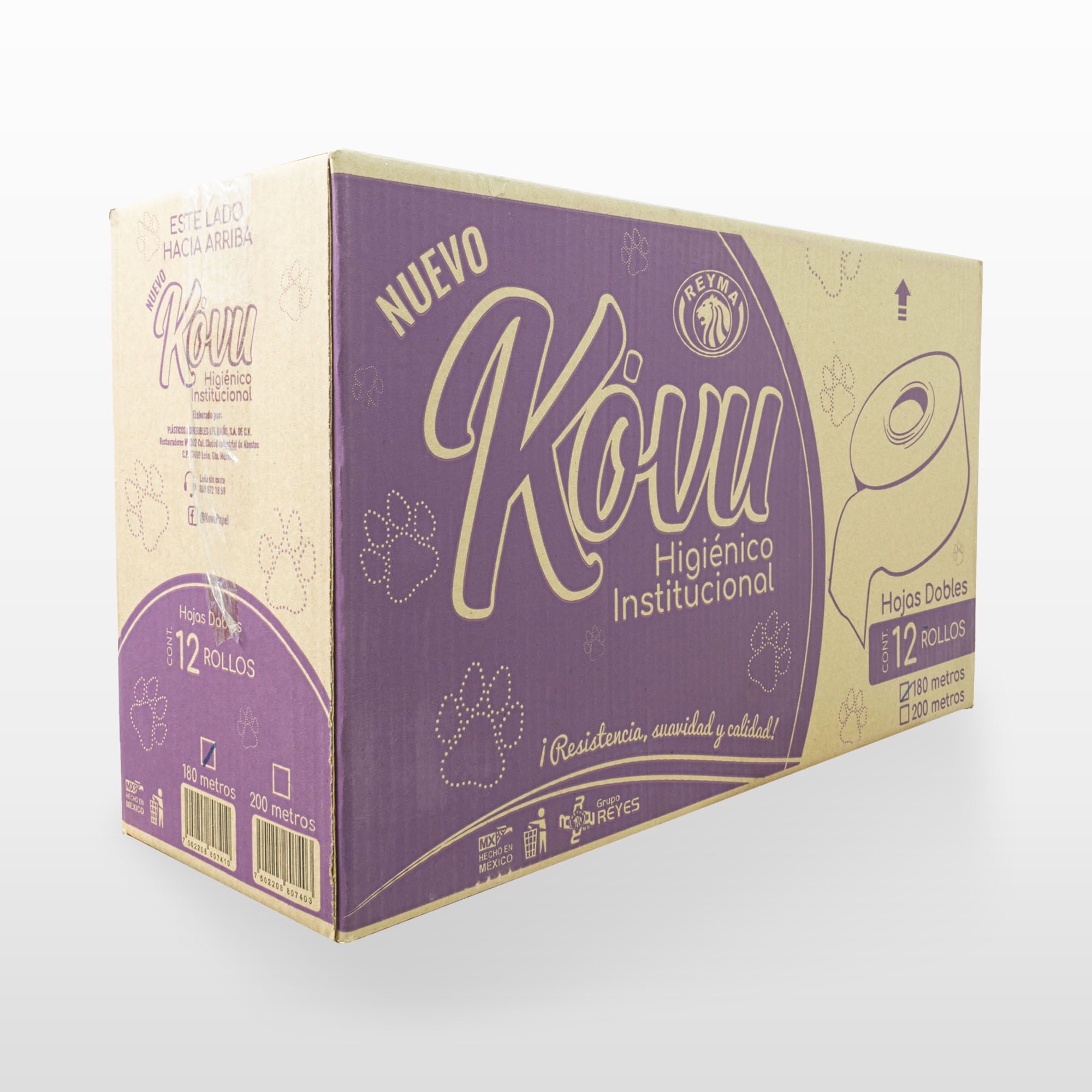 Papel Higiénico Industrial Reyma 12 Rollos De 180m PACKSYS ...