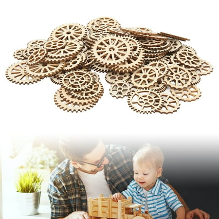 Wooden Gear Embellishments, Delicate 120Pcs Slice Ornament Wood Gear ...