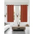 Brick Red Solid Blackout Curtains 54 Inches Long, Minimalist Cloth Rust ...