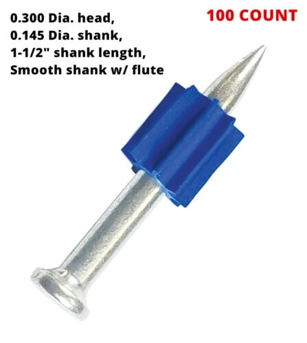 1-1/2" Drive Pins for Attaching Furring Strip to Concrete, PAT Steel ...