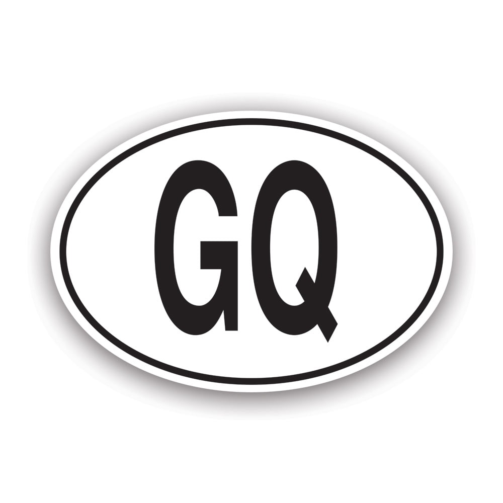 GQ Equatorial Guinea Country Code Oval Sticker Decal - Self Adhesive ...