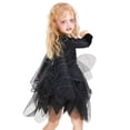 IKALI Girls Witch Costume Black with Spider Cape, Kids Gothic Fancy ...