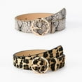 Popfeel Womens Leopard Print Leather Belts for Women, Waist Belts ...