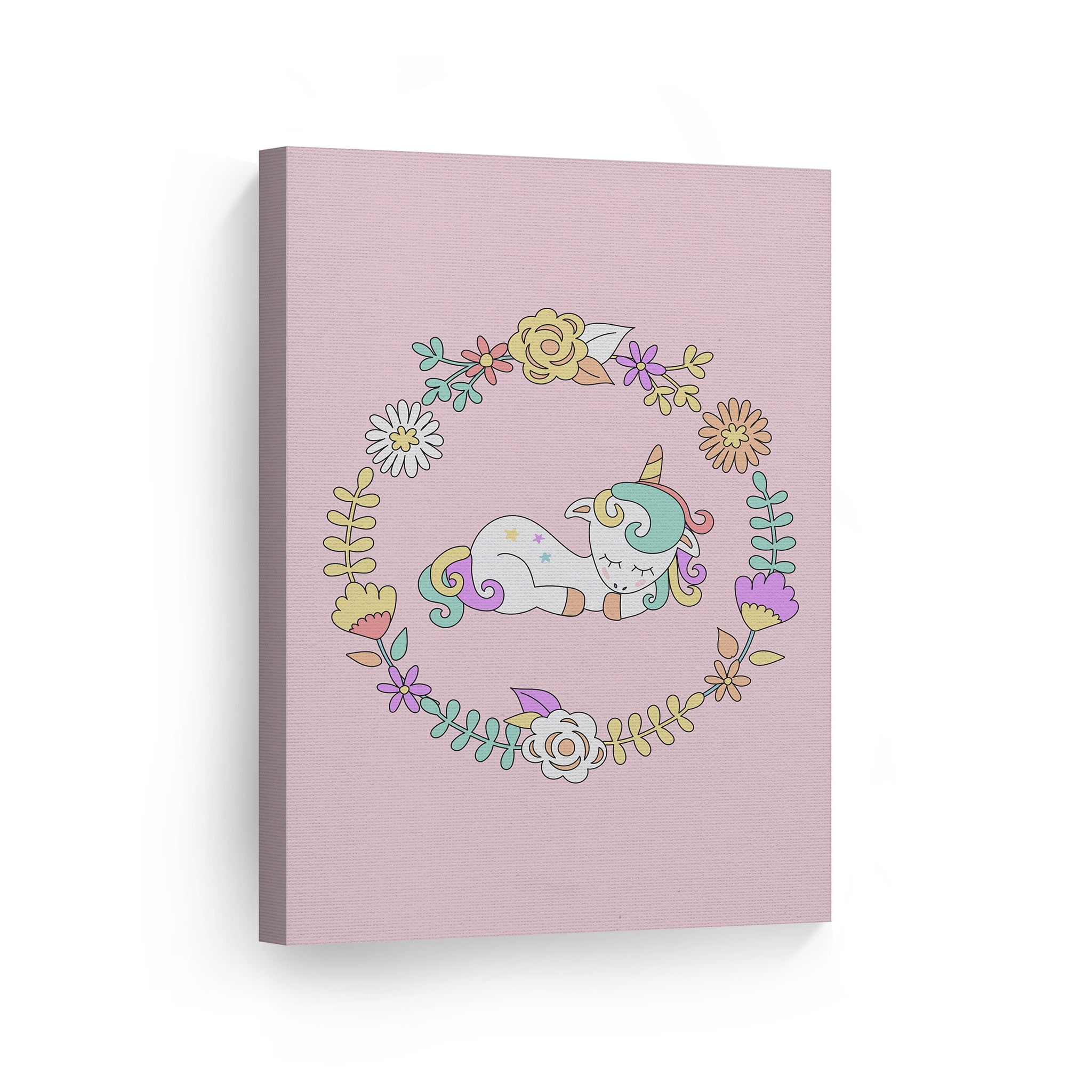 Smile Art Design Cute Unicorn Wall Decor Unicorn Gift Floral Circle ...