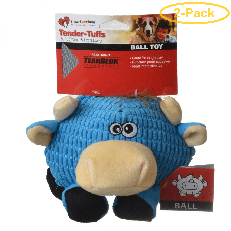 SmartPetLove Round Blue Cow Dog Toy 1 Pack - (9L x 8W) - Pack of 2 ...