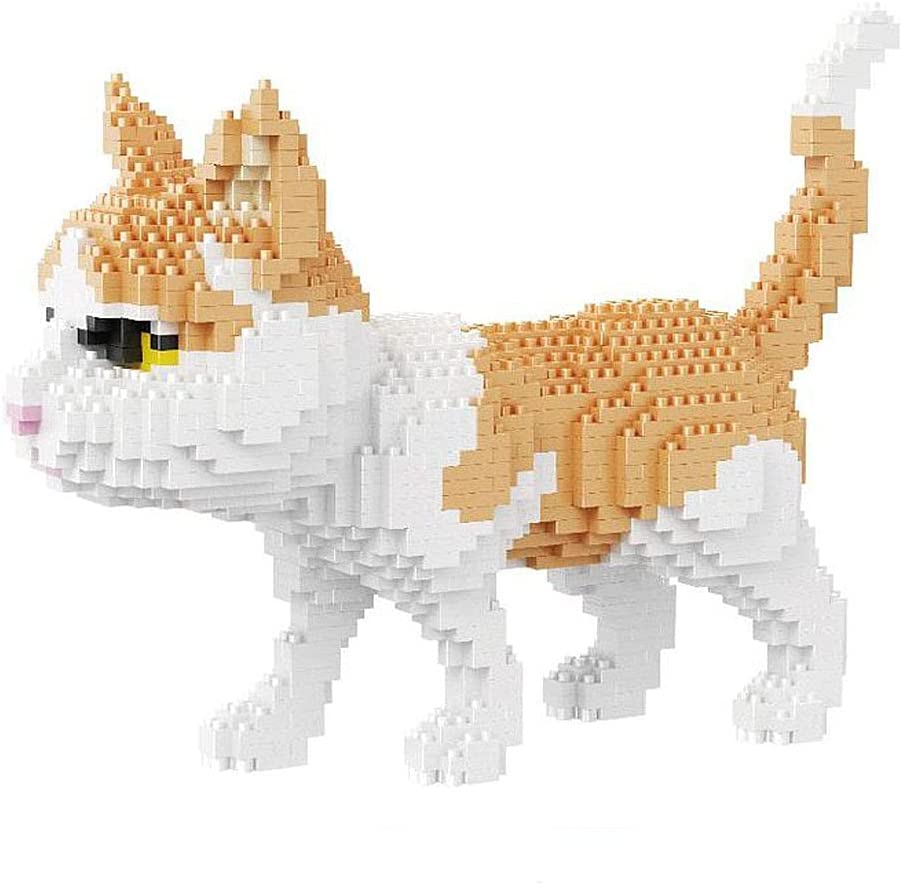 NICKSUN Cartoon Cat Building Blocks for Kids, Mini 3D Tabby Cat Bricks ...