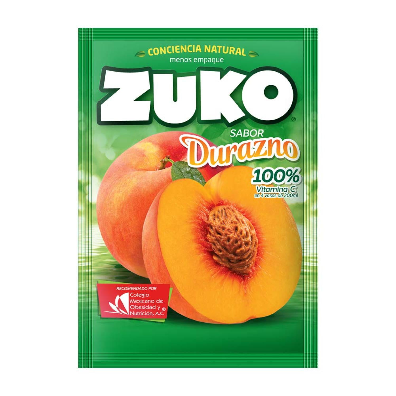 3 x zuko durazno no sugar needed drink mix packs 15g each - Walmart.com
