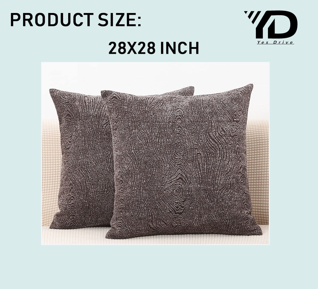 Thick Fuzzy Throw Pillow Covers with Embossed Tree Rings Pattern, Soft ...