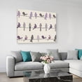 Birds on the Wire Purple Grey Burlap Background Canvas Print Wall Art ...