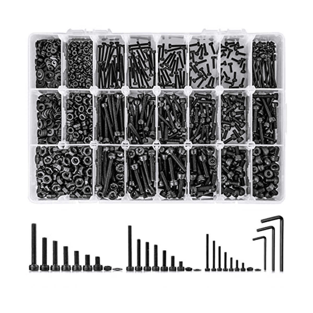 Click here for Geloo 1263pcs Metric Bolt Assortment M2  21 Sizes... prices