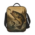 Bass Fishing Lunch Bag Insulated Thermal Lunch Box with Shoulder Strap ...