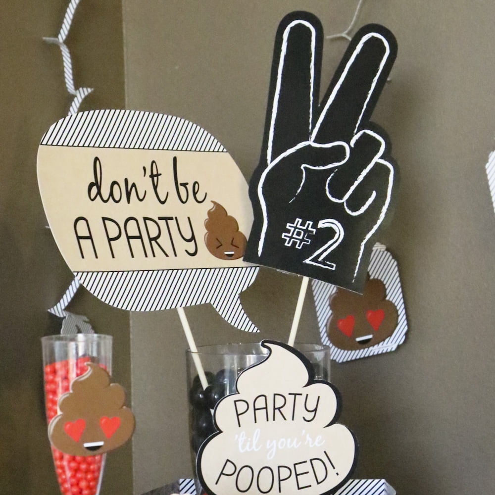 Buy Party 'Til You're Pooped - Poop Emoji Party Photo Booth Props Kit ...