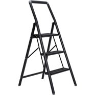 AmeriHome Ultra Slim Aluminum Three Step Folding Utility Step Ladder ...