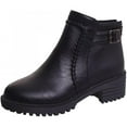 Okbop Womens Chunky Heel Ankle Boots Zipper Christmas Women Work Boots