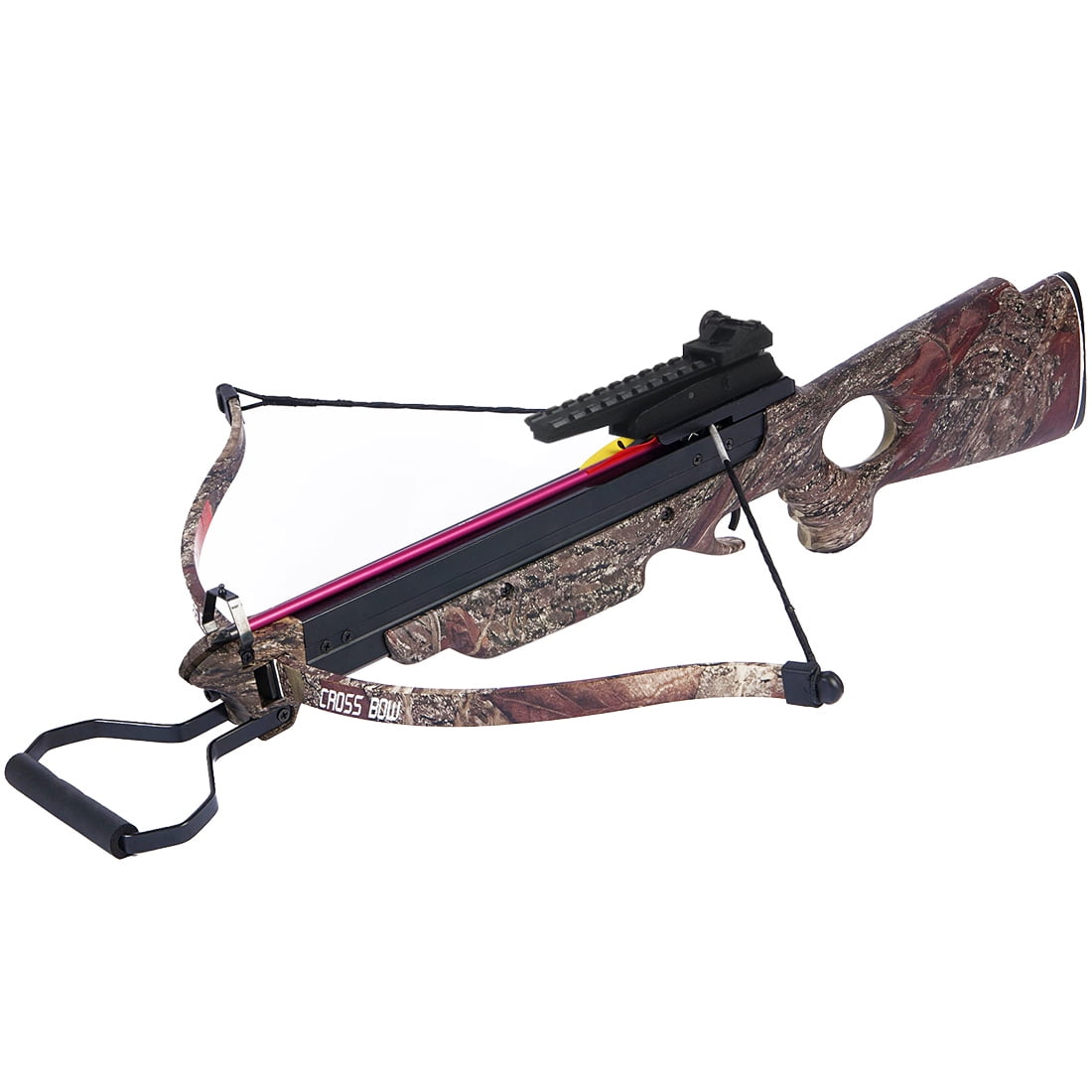 150 lb Black / Wood / Camouflage Camo Hunting Crossbow Archery Bow +7 ...