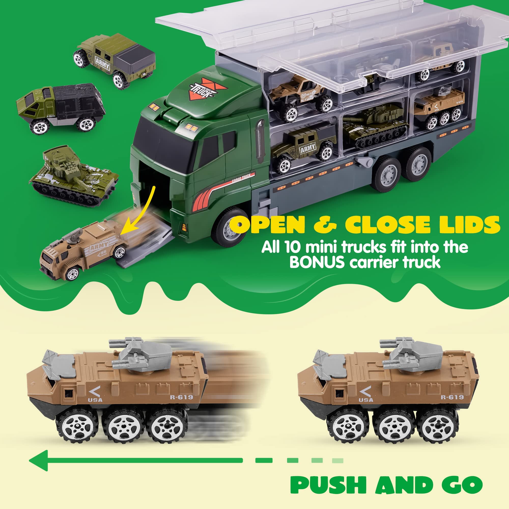 Buy JOYIN 19 in 1 Die-cast Army Toy Truck with Little Army Figures ... Buy JOYIN 19 in 1 Die-cast Army Toy Truck with Little Army Figures ...