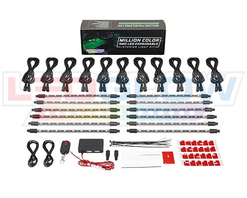 Buy LEDGlow 12pc Expandable Million Color Pro SMD Interior Underdash ...