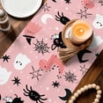 Halloween Table Runner 120 Inches, Cute Cartoon Ghosts Black Bat Moon ...
