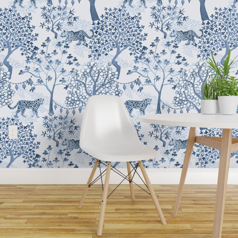 Blue Giraffe Print Wallpaper