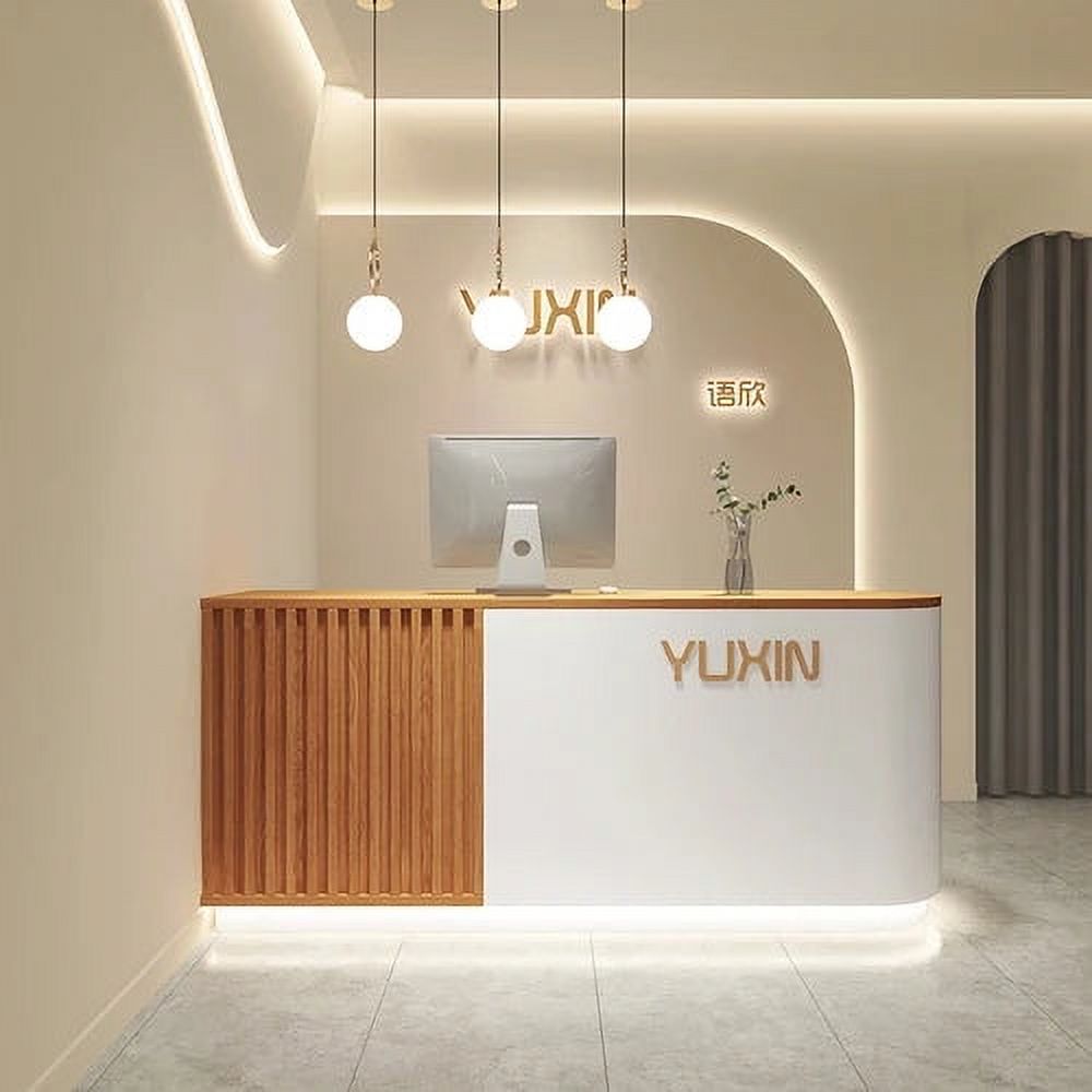 Executive Modern Reception Desks Front Computer Futuristic Shop ...